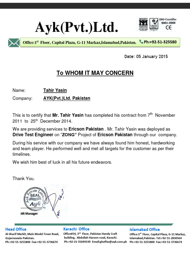 Experience Certificate | PDF