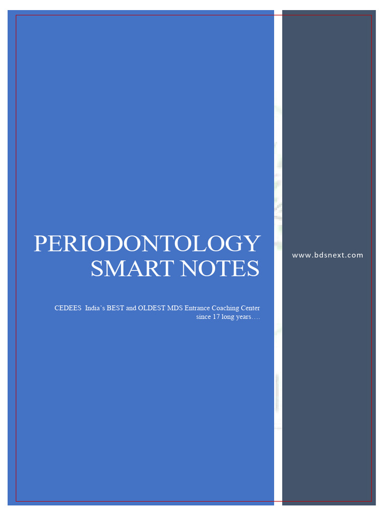 CEDEES Smart Notes Perio | PDF | Periodontology | Clinical Medicine CEDEES Smart Notes Perio | PDF | Periodontology | Clinical Medicine