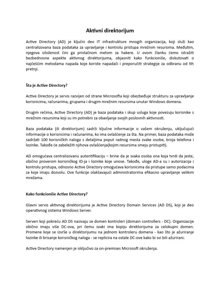 Aktivni Direktorijum | PDF