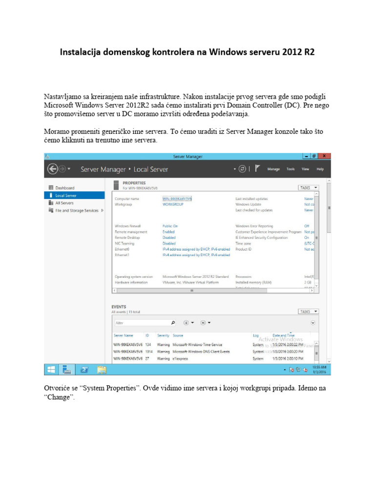 Instalacija Domenskog Kontrolera Na Windows Serveru 2012 R2 | PDF