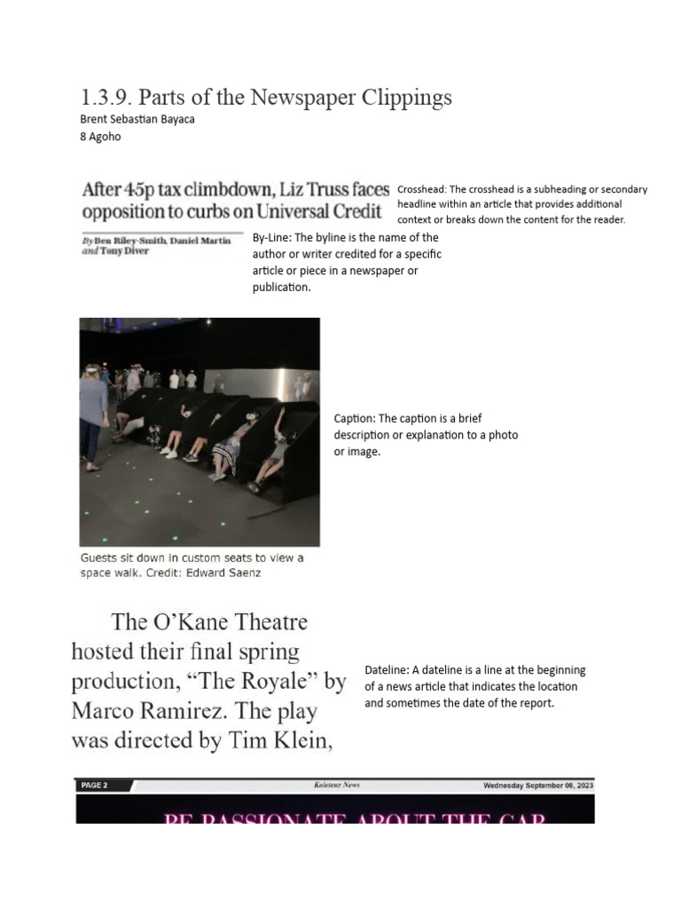 Key Components of a Newspaper | PDF | News | Newspapers