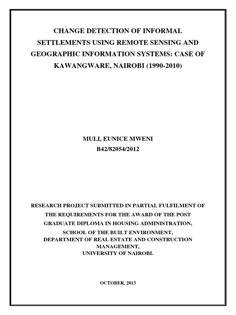 AAU Muli - Change Detection of Informal Settlements Using Remote Sensing and Geographic ...