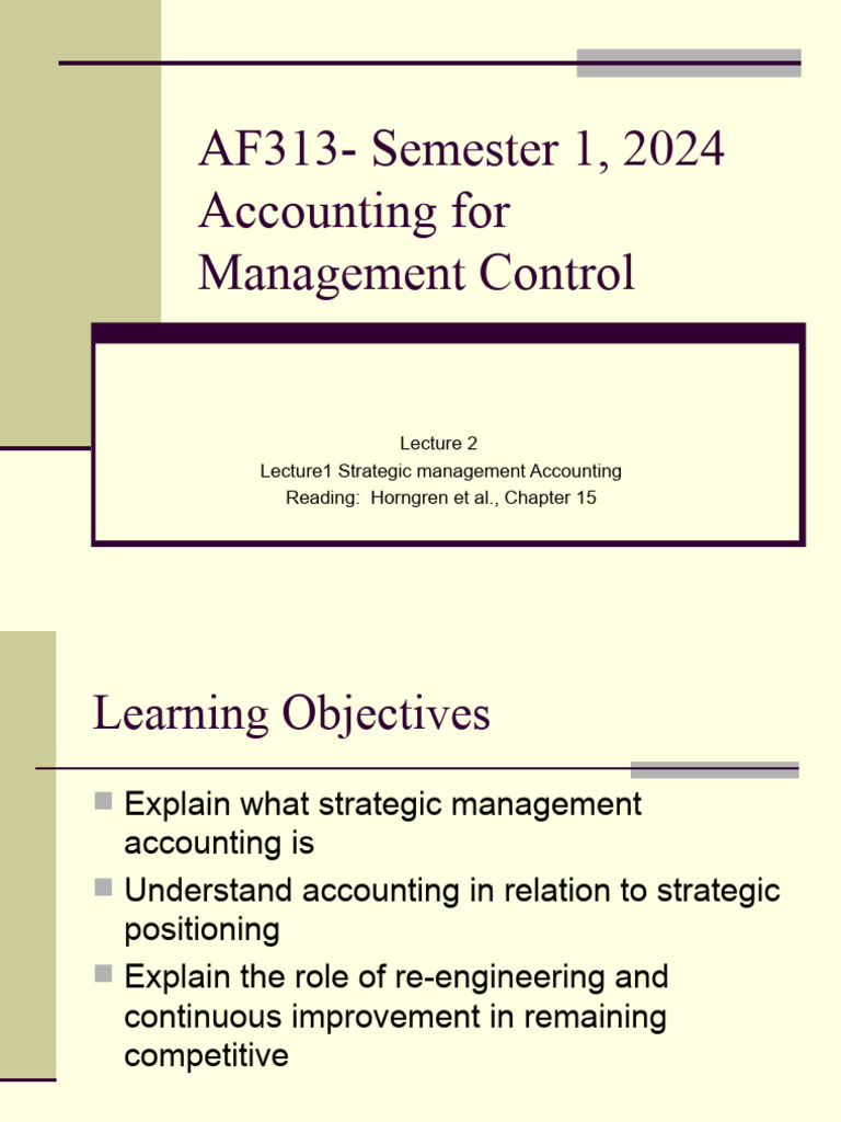 AF313 Lecture 2.1 Strategic Management Accounting | PDF | Strategic ... AF313 Lecture 2.1 Strategic Management Accounting | PDF | Strategic ...