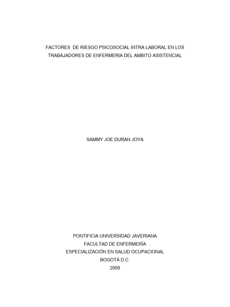 Duran Joya, Sammy Joe | PDF | Estrés (biología) | Enfermería