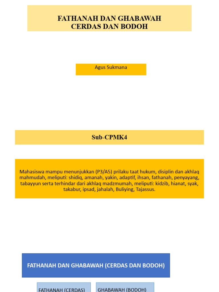 Fathanah: Cerdas dalam Kehidupan | PDF | Agama & Spiritualitas