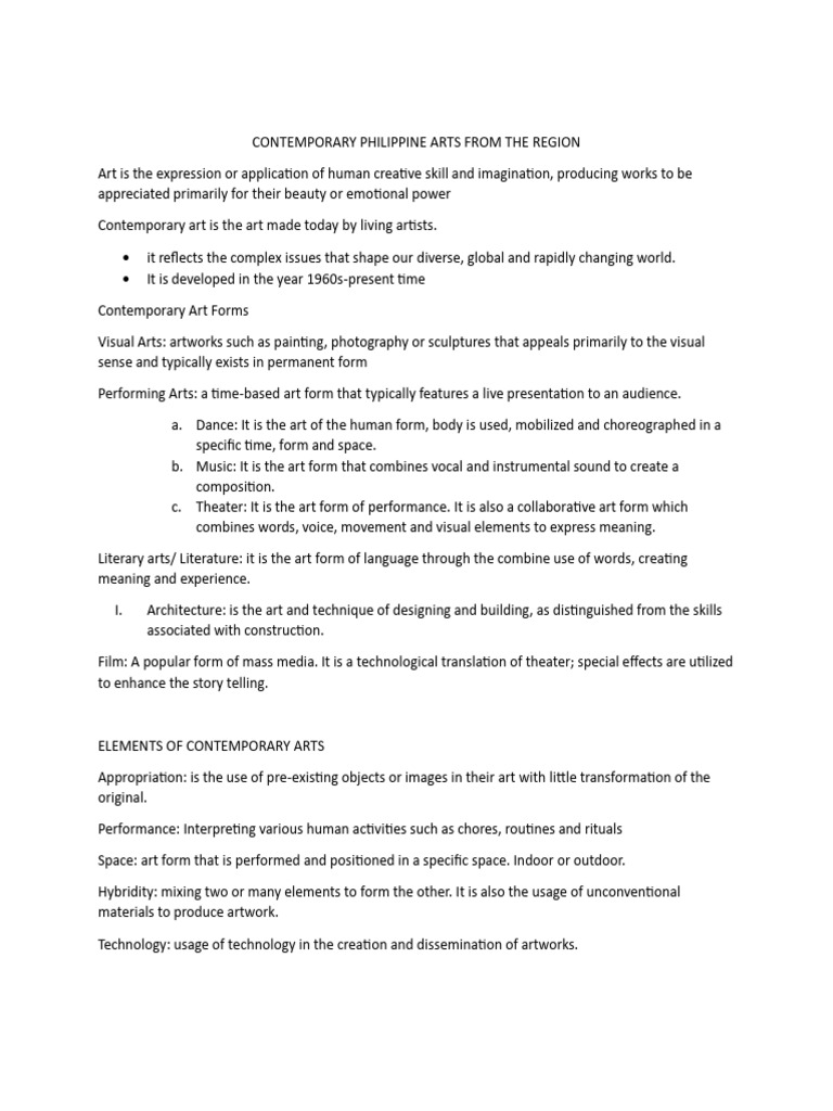 Visual Arts Handouts | PDF | The Arts | Fine Art