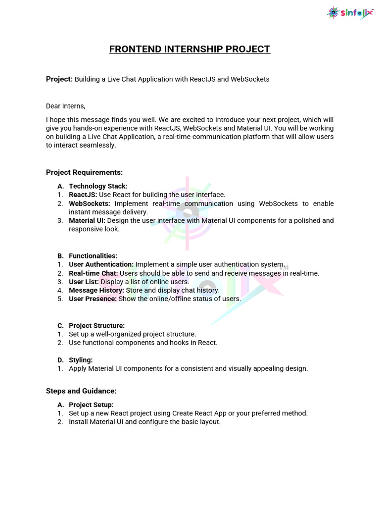 Frontend Internship Project 1 | PDF | User Interface | Online Chat