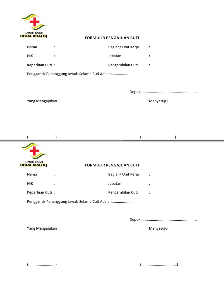 Formulir Pengajuan Cuti | PDF