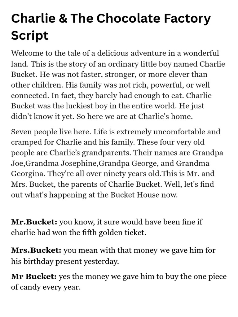 Charlie Finds the Fifth Golden Ticket | PDF