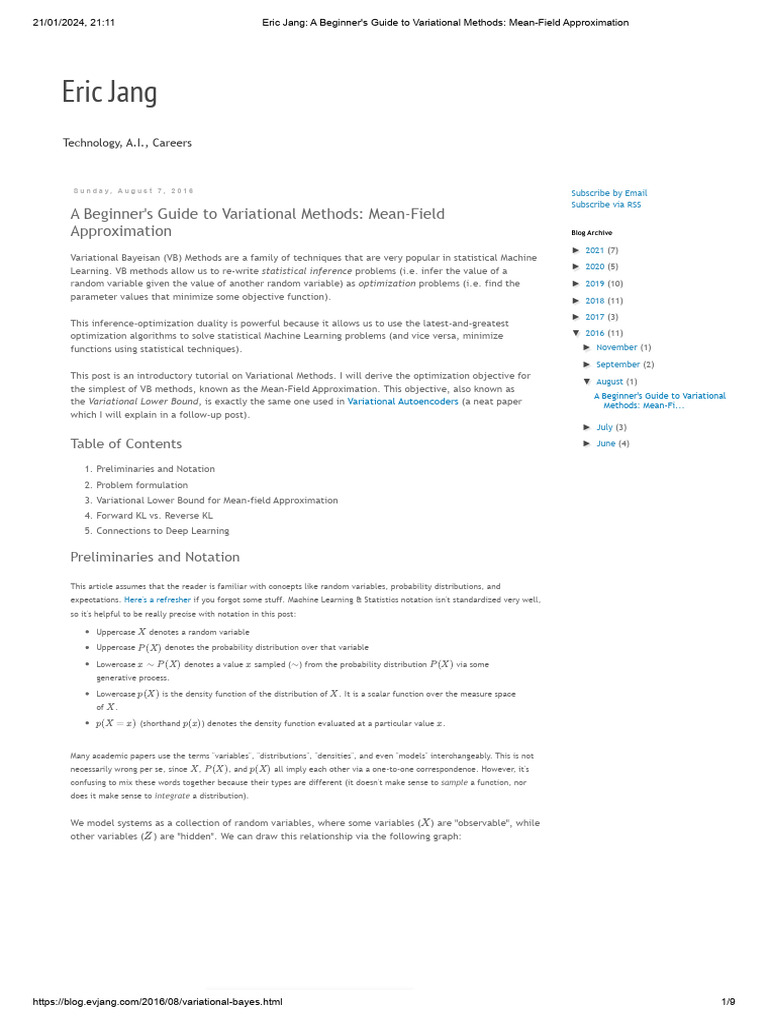 Eric Jang - A Beginner's Guide To Variational Methods - Mean-Field ... Eric Jang - A Beginner's Guide To Variational Methods - Mean-Field ...