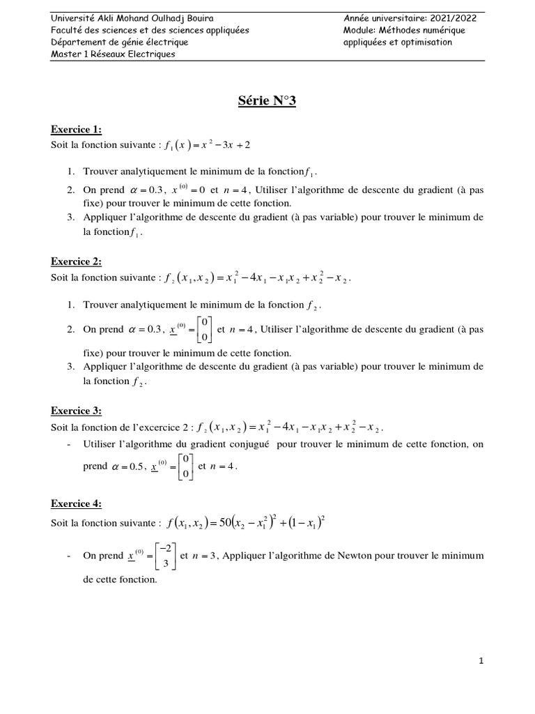 Méthodes Numériques en Optimisation | PDF | Sciences numériques ...
