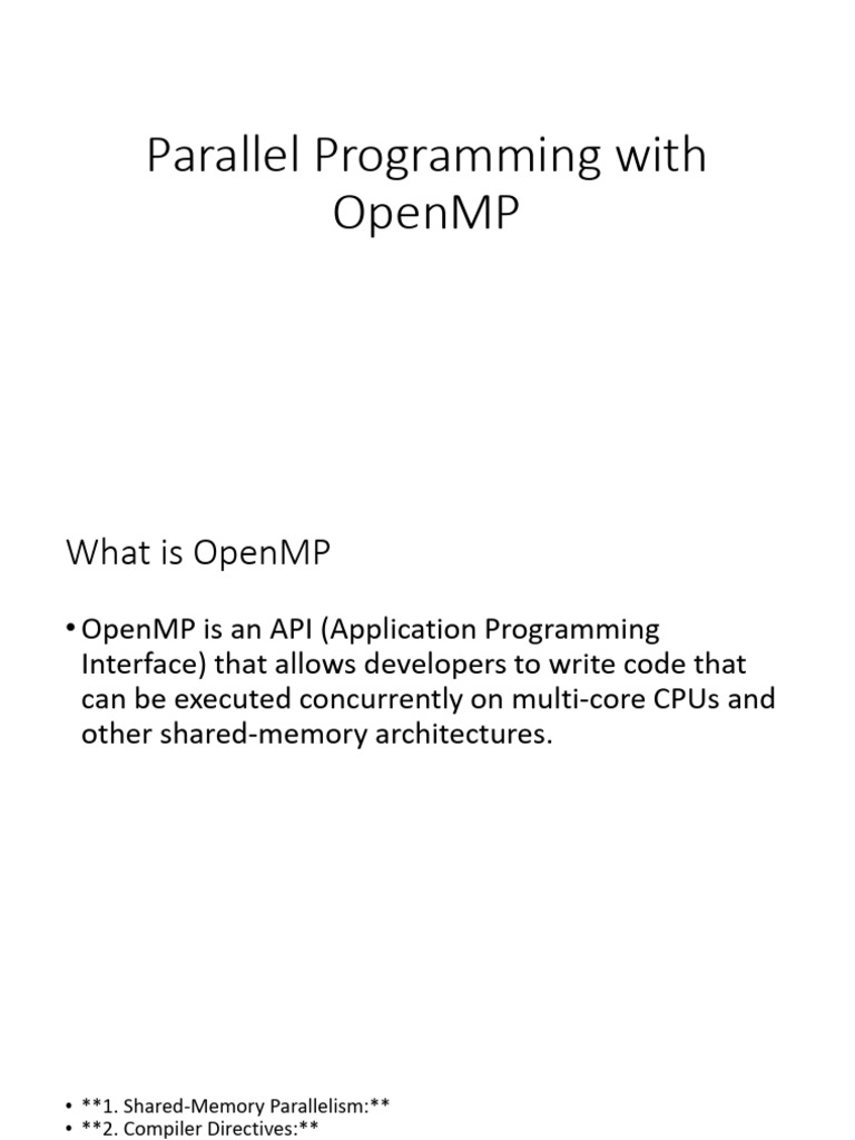 Presentation2 Hs Openmp Pdf Parallel Computing Thread Computing 3842