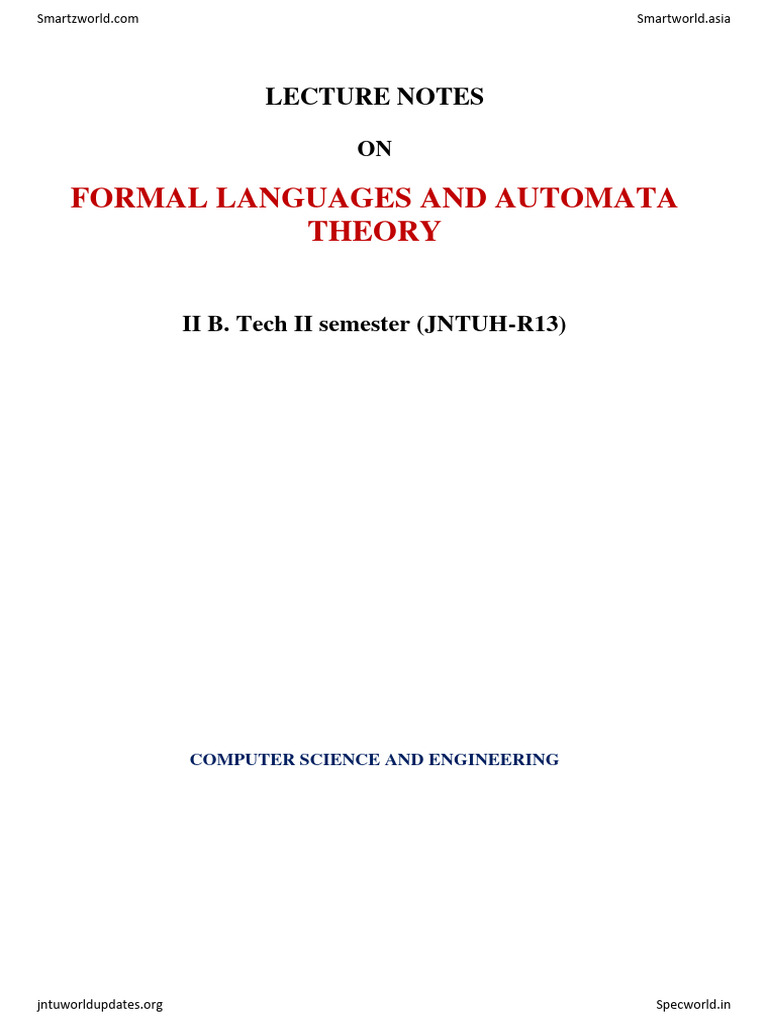 Formal Languages and Automata Theory - U1 | PDF | Mathematics | Formal Methods