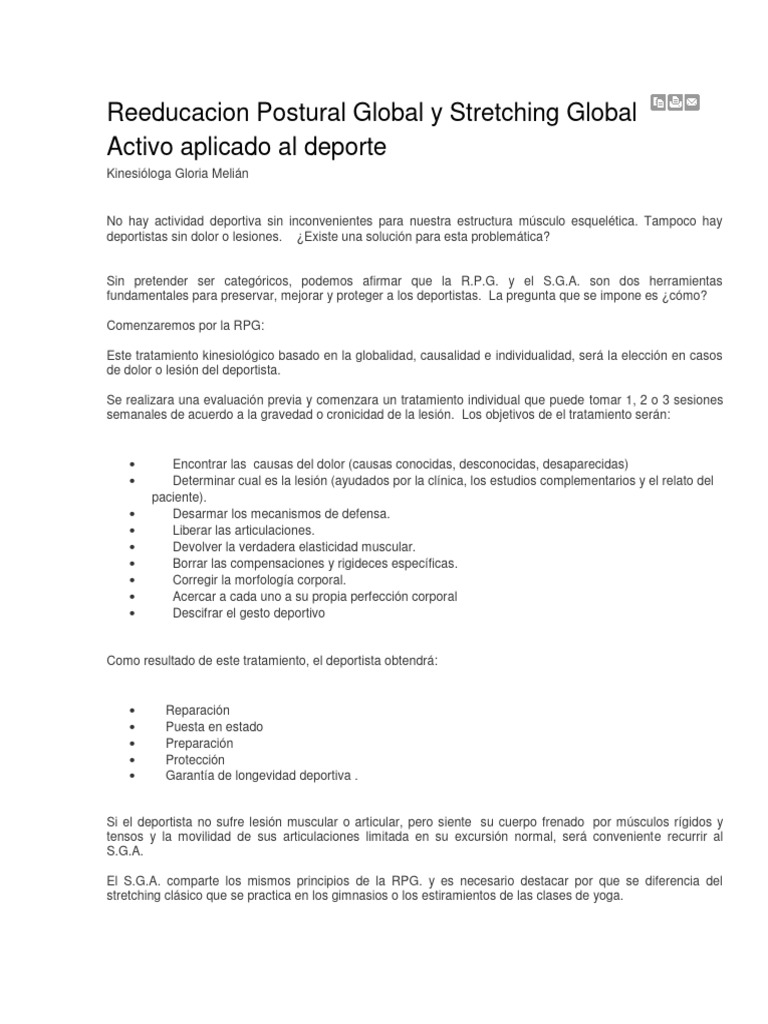 Reeducacion Postural Global y Stretching Global Activo Aplicado Al ...