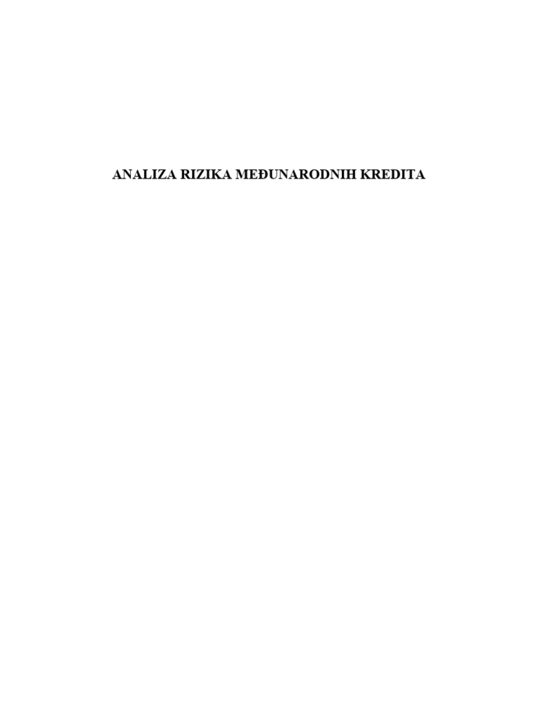 Analiza Rizika Medjunarodnih Kredita | PDF