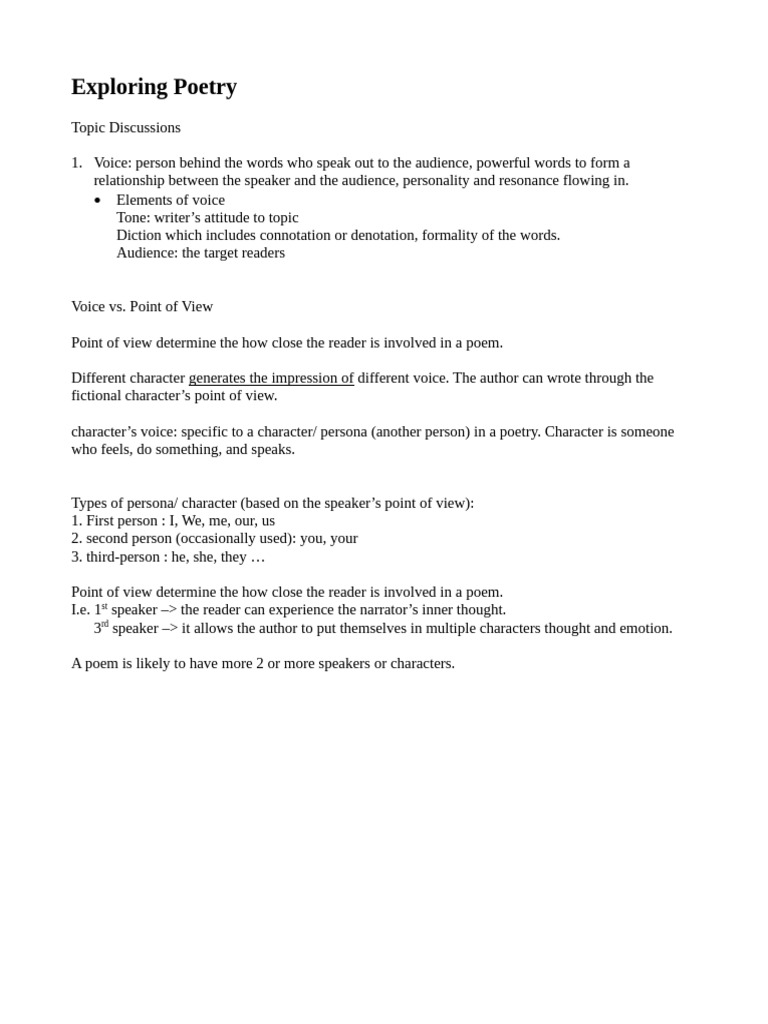 Exploring Poetry & Poetry Analysis | PDF | Narration | Poetry