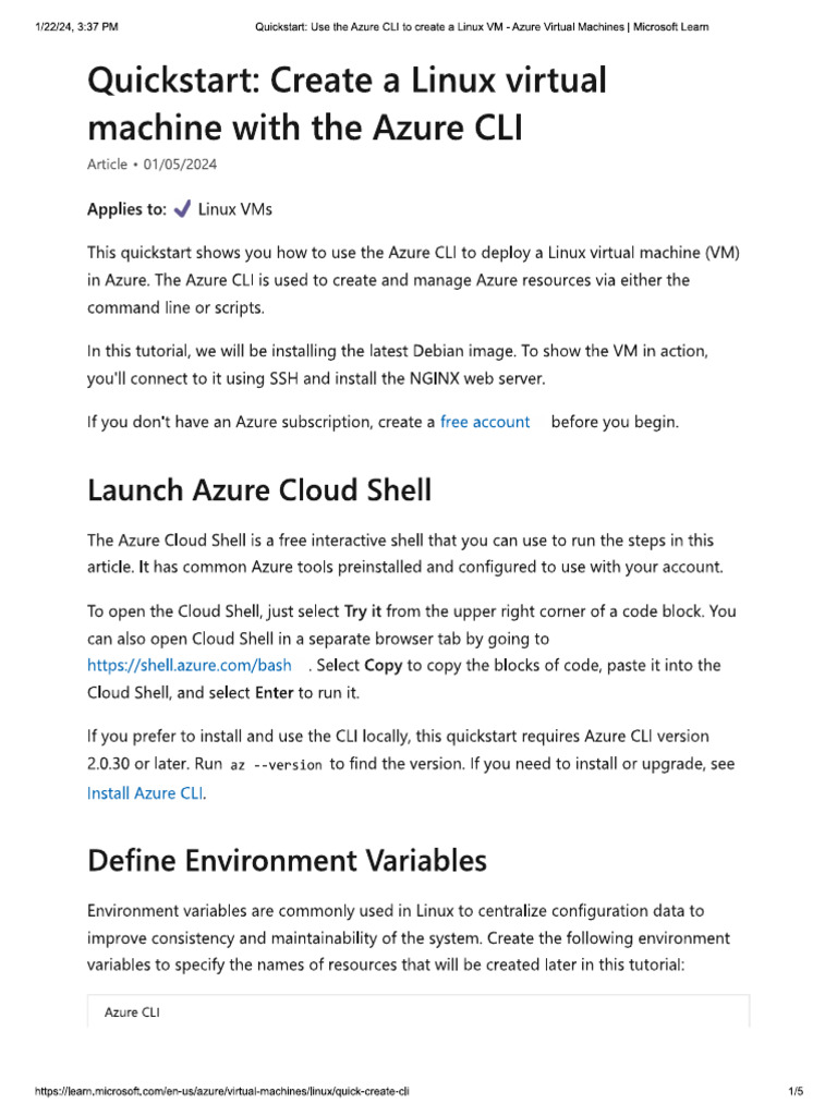 Azure Linux Vm Cli Lab Pdf