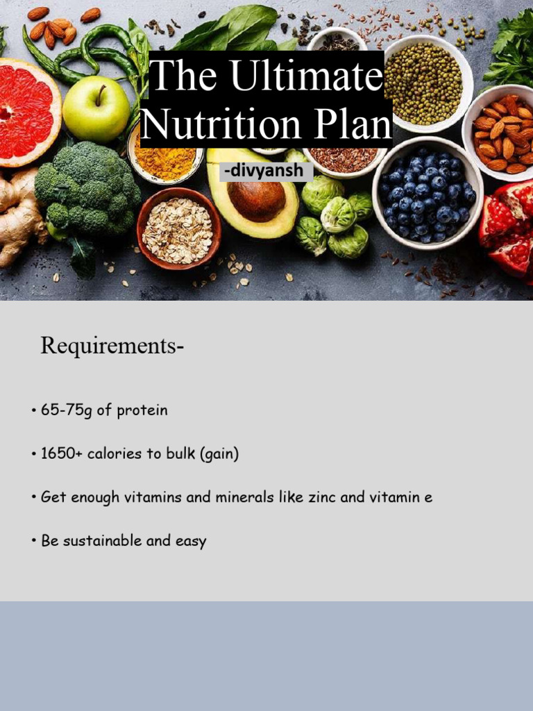 The Ultimate Nutrition Plan | PDF | Milk | Meal