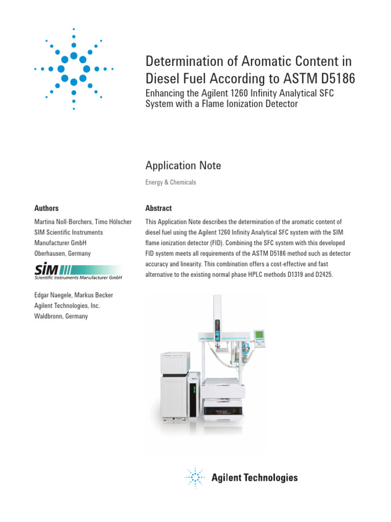 ASTM D5186 App Note Aromatics | PDF | Diesel Fuel | Chemistry