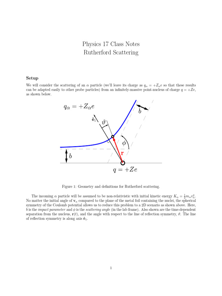 Rutherford Scattering Derivation | PDF | Mechanical Engineering ...