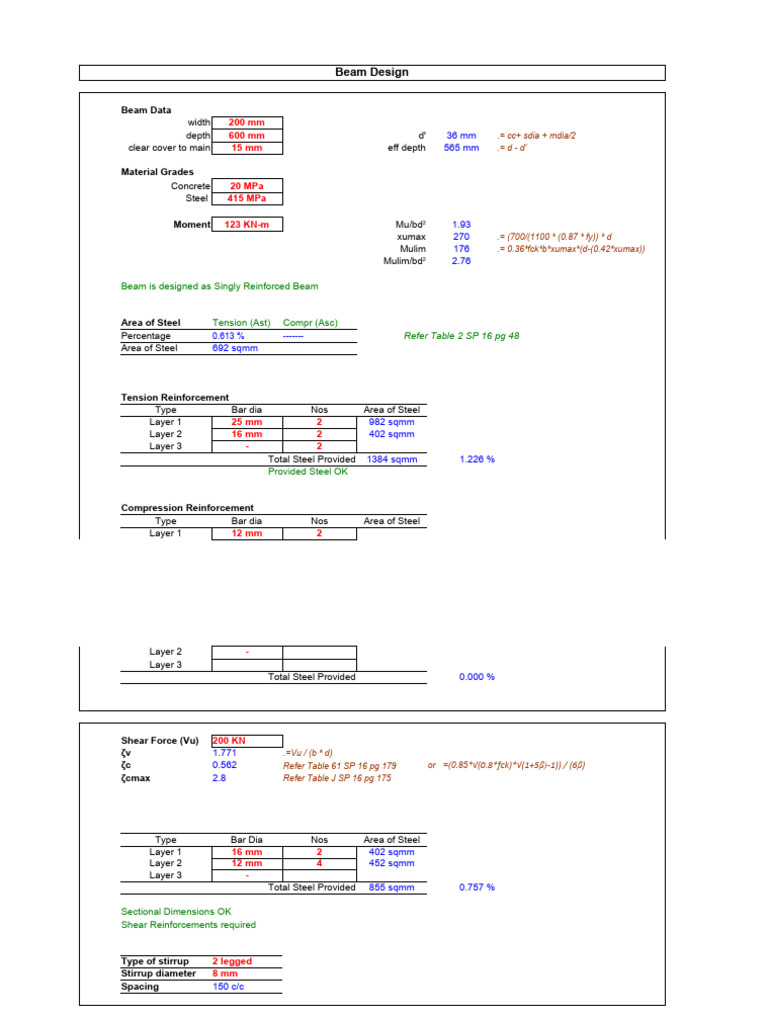 RCC Design | PDF | Beam (Structure) | Building Engineering