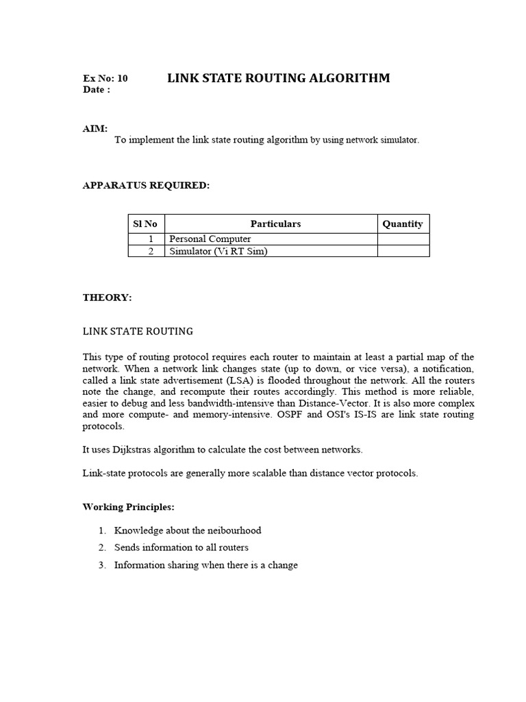 Link State Routing | PDF