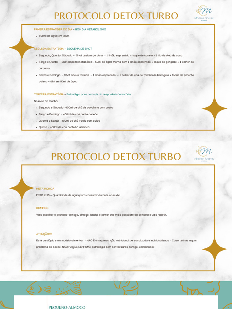 Protocolo Detox Turbo + Lista Compras | PDF | Alimentos | Comidas e bebidas