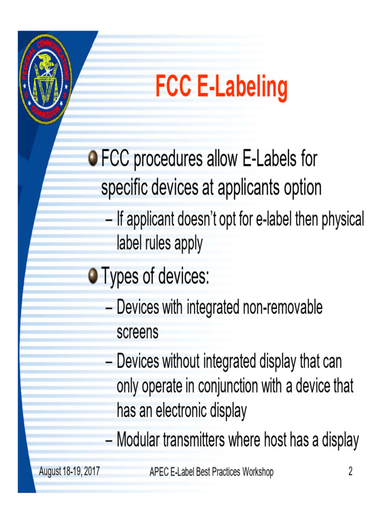 FCC E-Labeling | PDF | Federal Communications Commission | Software