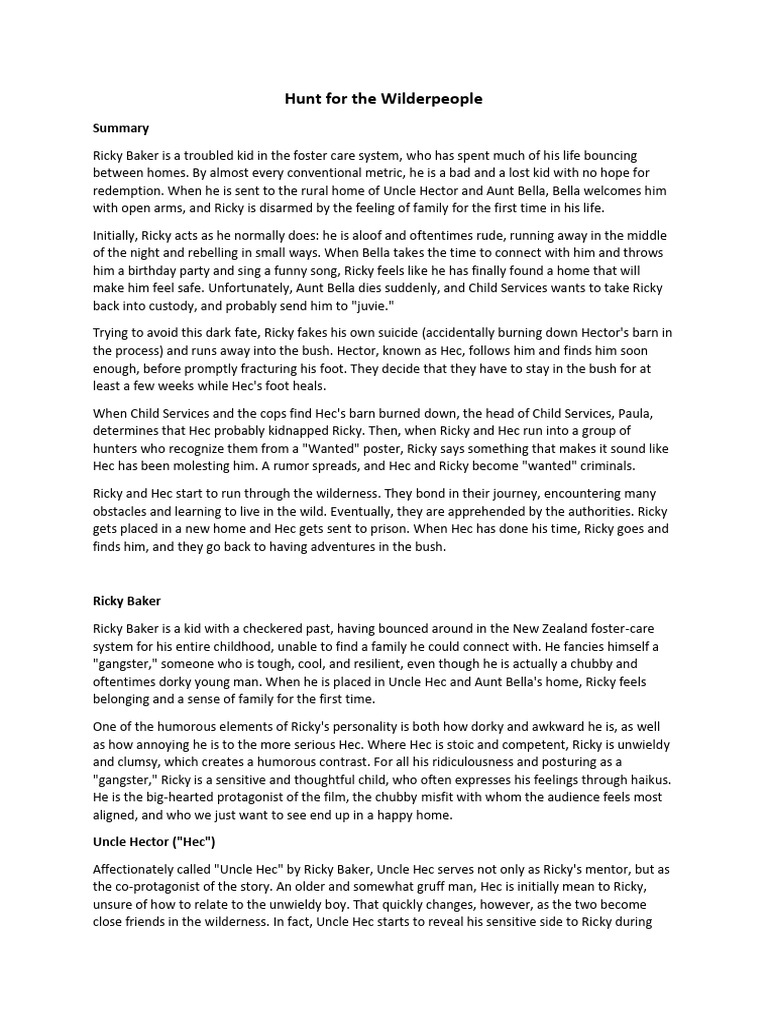 Hunt For The Wilderpeople | PDF | Human Development