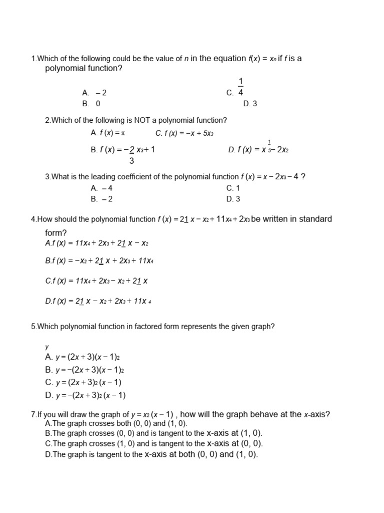 Polynomial and Circle Geometry Quiz | PDF | Circle | Angle