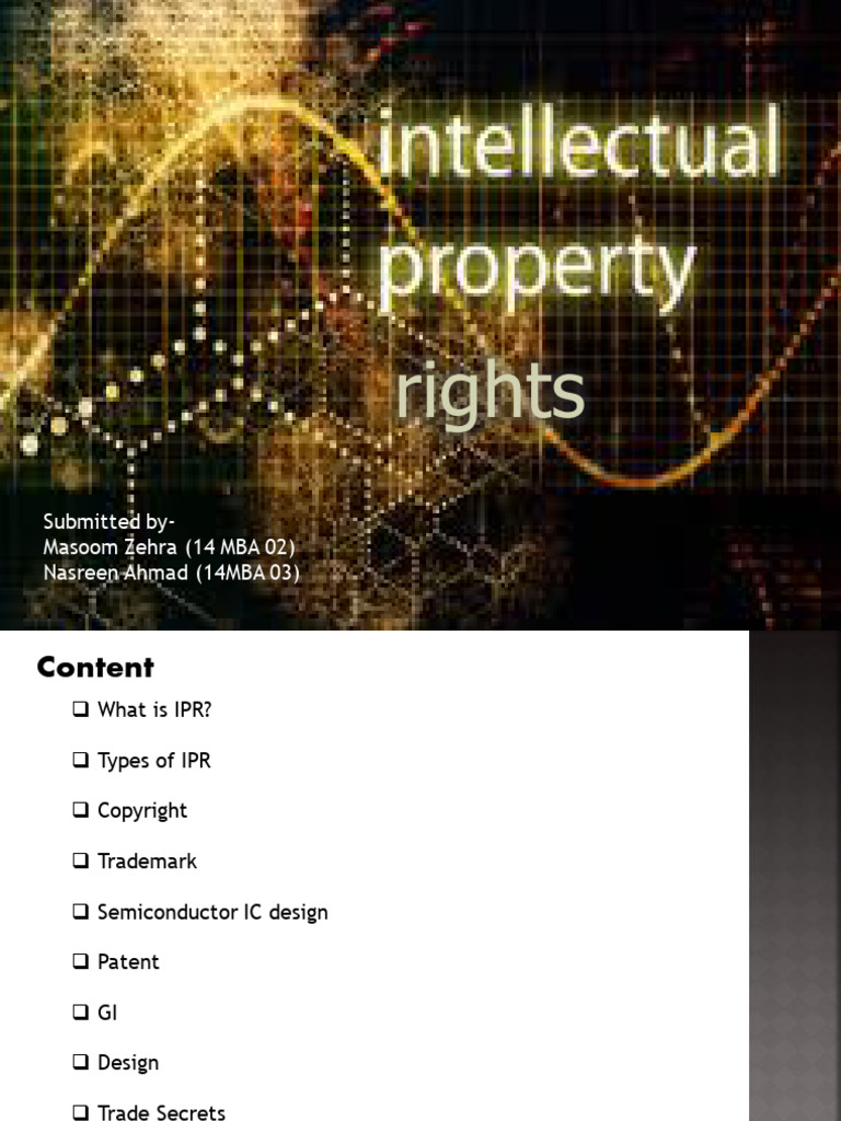 Rights: Submitted By-Masoom Zehra (14 MBA 02) Nasreen Ahmad (14MBA 03 ...