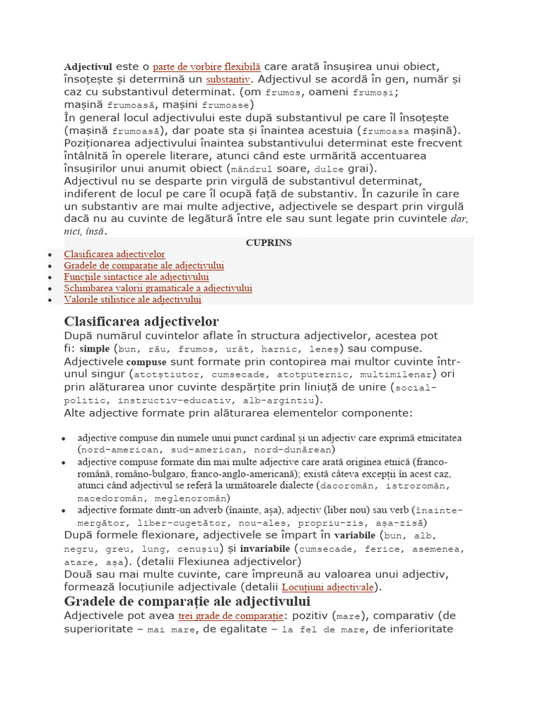 Adjectivul | PDF