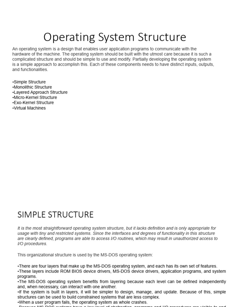 Operating System Structure | Download Free PDF | Kernel (Operating System) | Process (Computing)