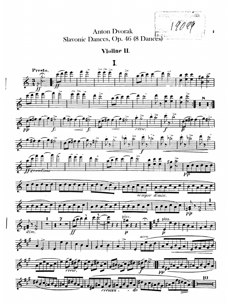 DVORAK - Slavonic Dances - V2 | PDF