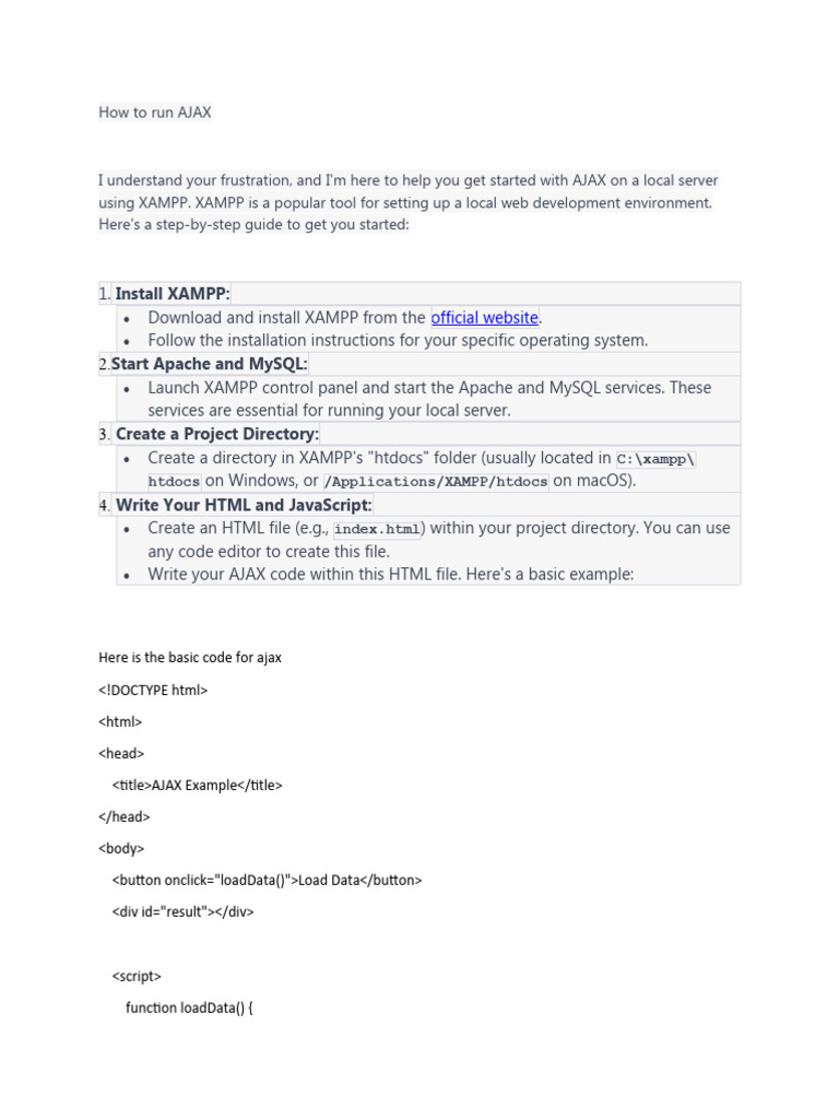 How To Run AJAX | PDF | Ajax (Programming) | World Wide Web