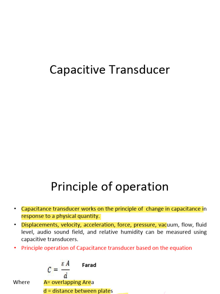 Capactive Transducer | PDF | Capacitor | Capacitance