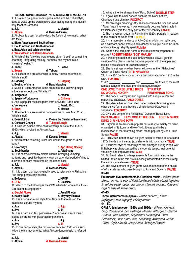 Music Reviewer 2nd Quarter | Download Free PDF | Jazz | Dances