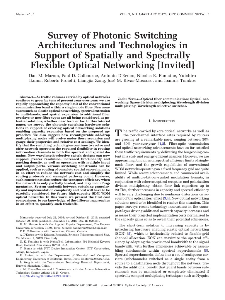 ROADM Technology | PDF | Wavelength Division Multiplexing | Optical Fiber