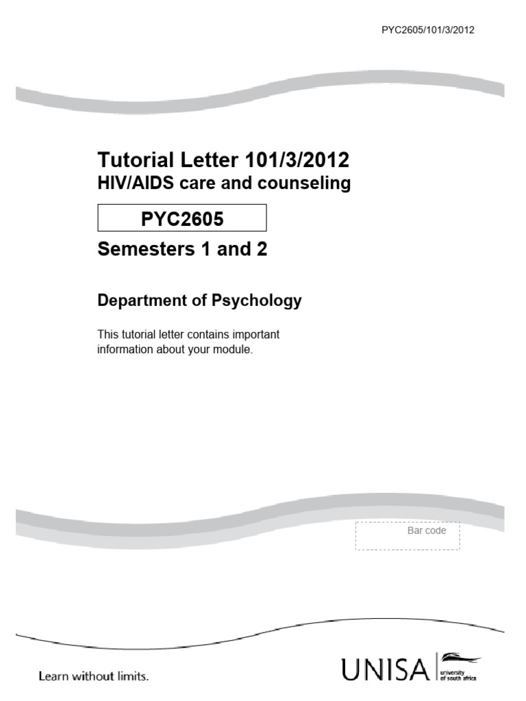 Pyc2605 Tut 1 | PDF | Hiv/Aids | Immunodeficiency