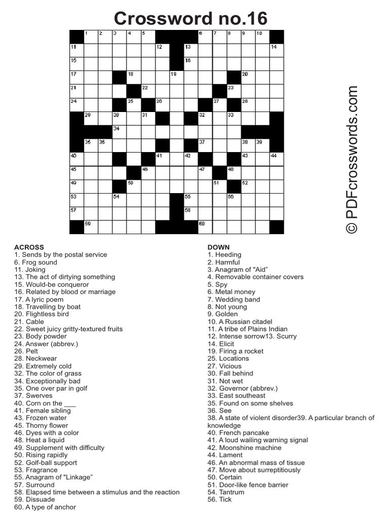Crossword Puzzle Challenge | PDF | Young Adult