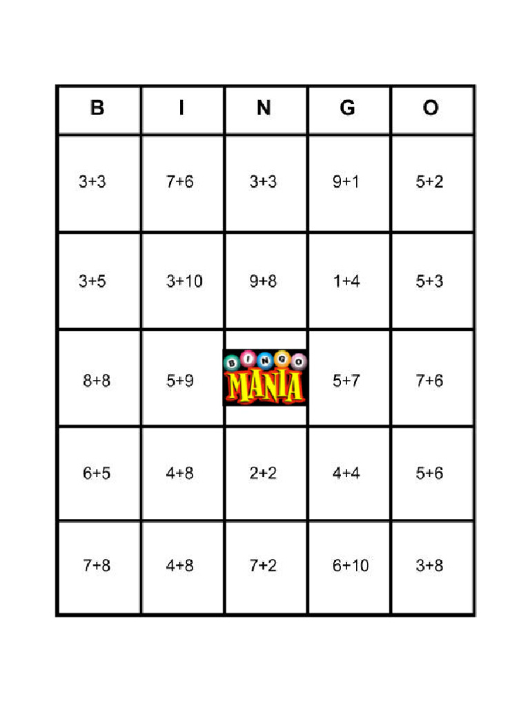 Math Bingo Cards | PDF