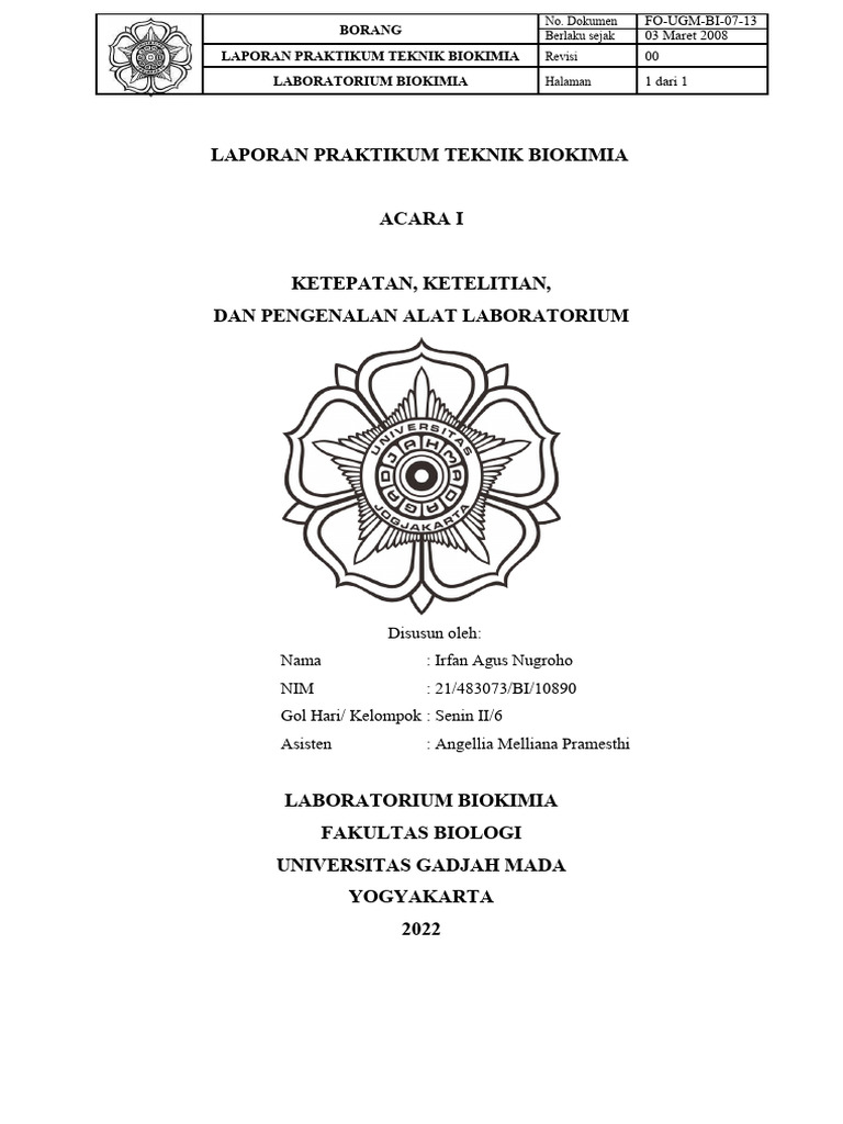 Panduan Laporan Praktikum Acara I | PDF