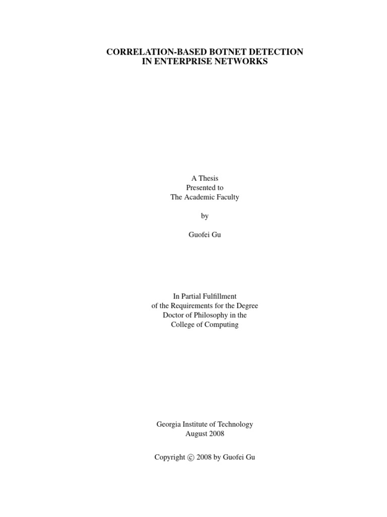 Correlation Based Botnet Detection Pdf Malware Security 8051