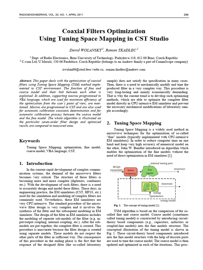 Coaxial Filters Optimization | PDF | Electronic Filter | Mathematical Optimization