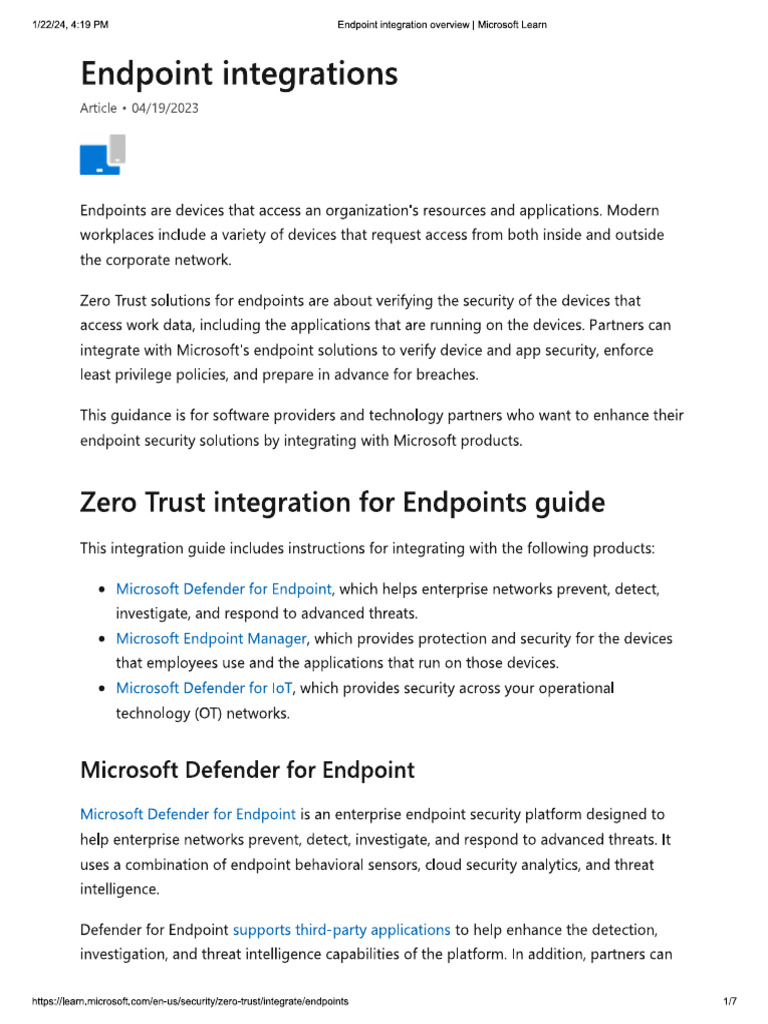 Endpoint Integrations | PDF