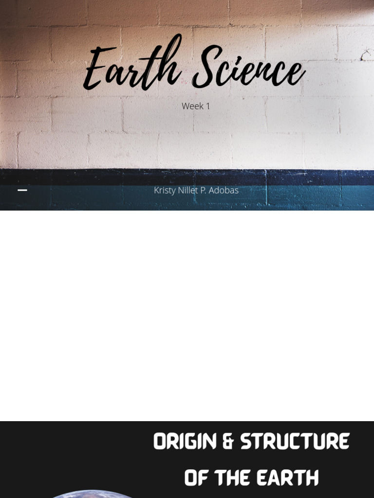 Week 1 Earth Science Pdf