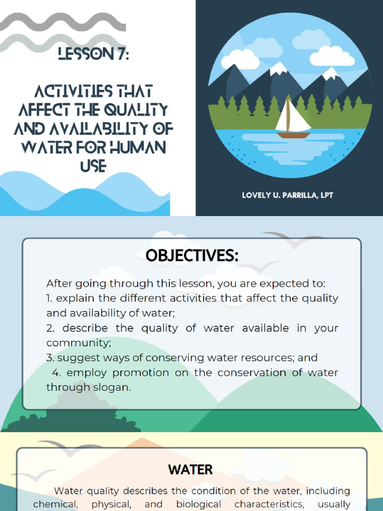 Lesson 7 Human Activities That Affects Water Availability | PDF