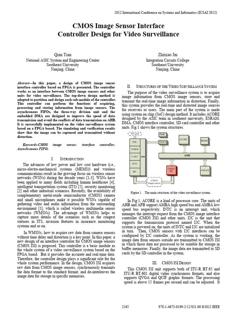 CMOS Image Sensor Interface | PDF