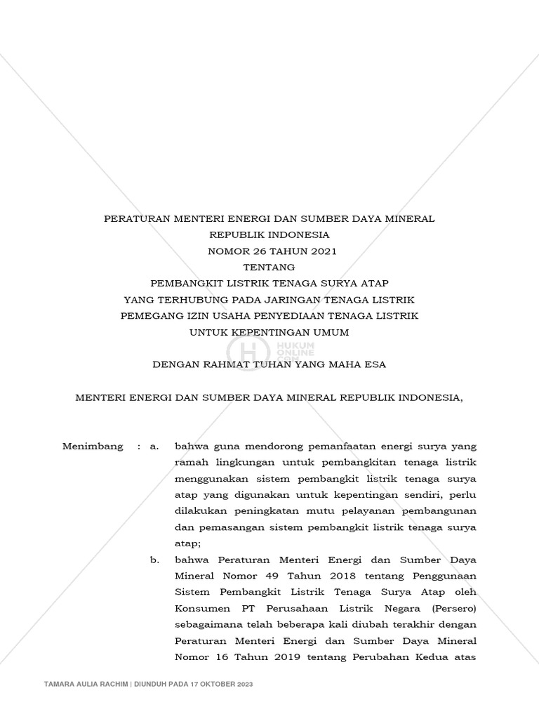 Permen Esdm 26 2021 | PDF