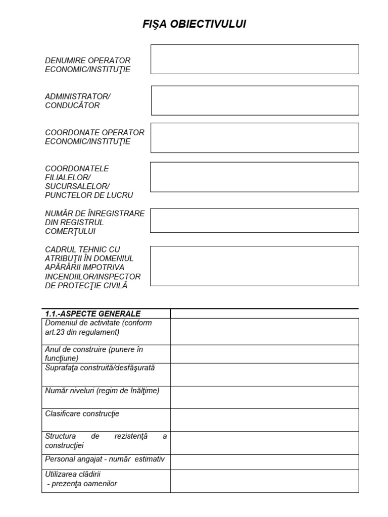 Fisa Obiectivului | PDF